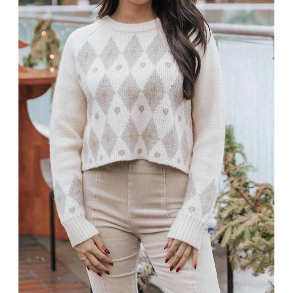 Promesa | Sweaters | New Promesa Color Block Diamond Print Sweater In ...